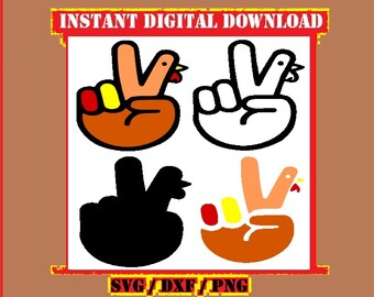 Turkey Peace Sign Vinyl Svg - Etsy