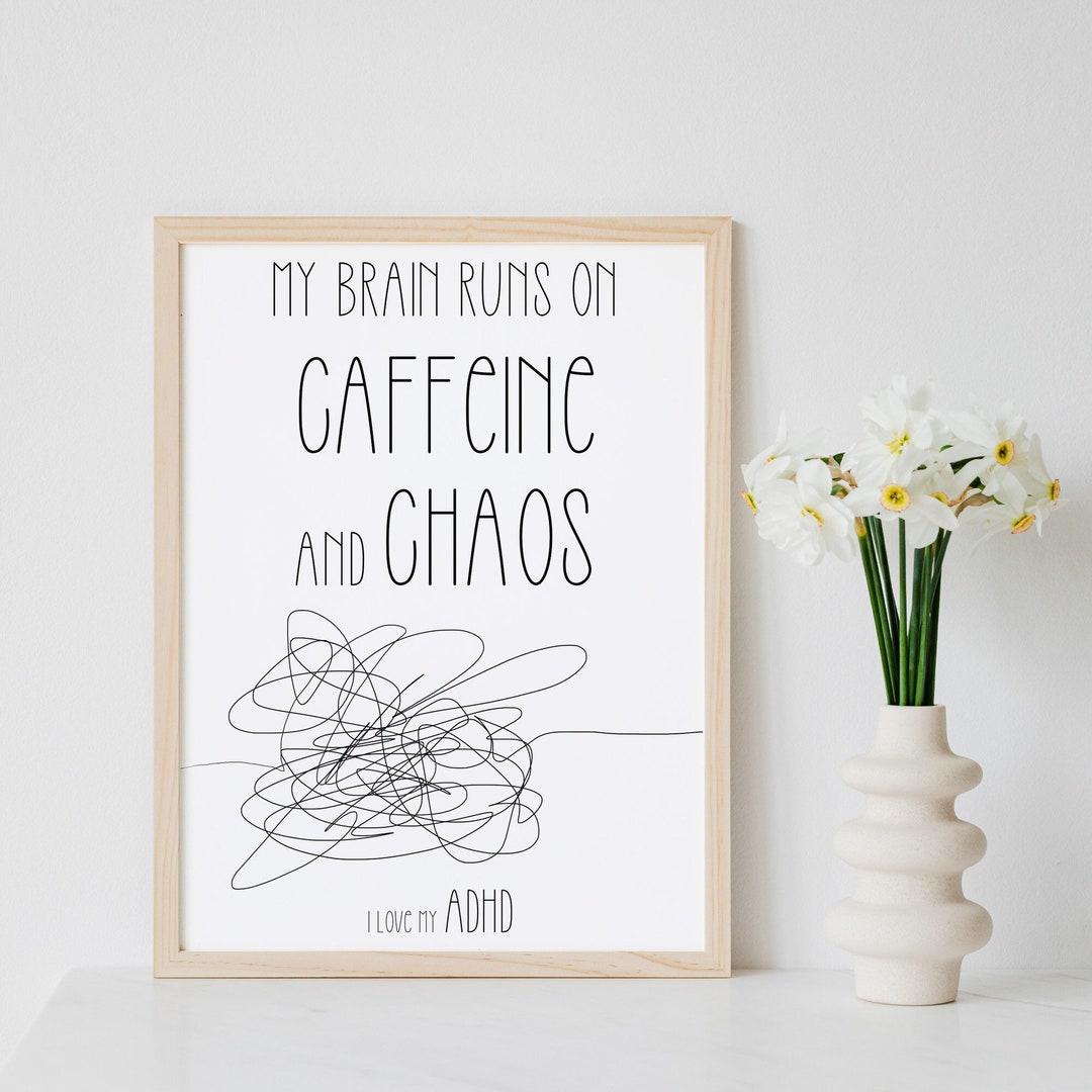 ADHD Quote Wall Art Neurodivergent Print Gift for Friend With Attention ...