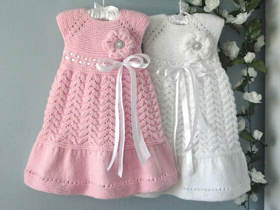 Knitting Pattern # 63 Knitting Pattern Baby Dress Christening Baby ...