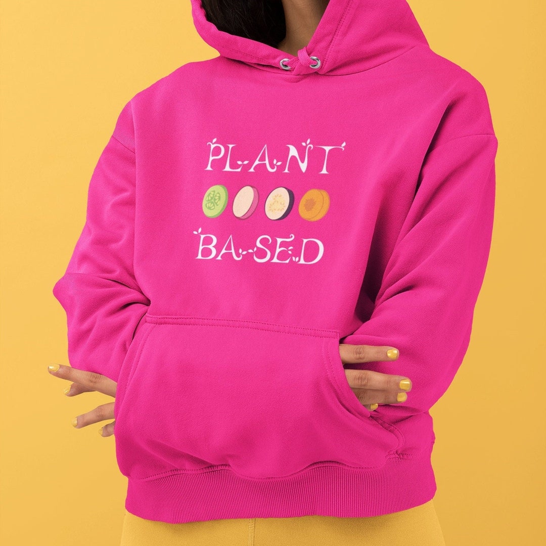 Plant Based Oversized Hoodie Vegan Trendy Hood, Graphic Print Unisex ...