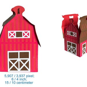 3D Barn Box Template SVG | Papercut Box Cut File | DIY Farmhouse Favor ...