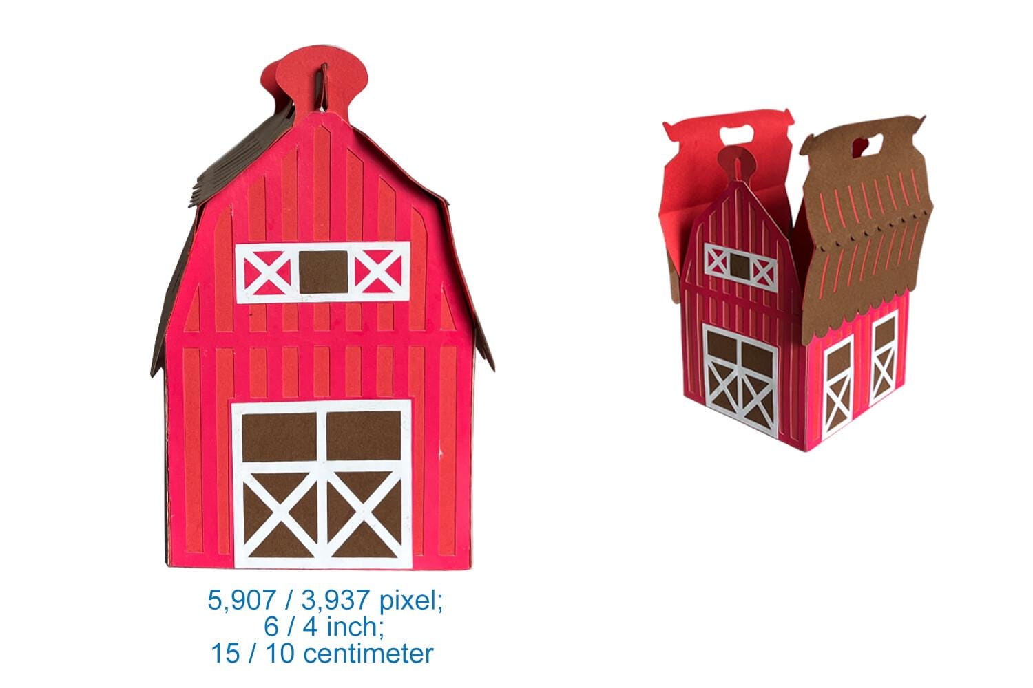 3D Barn Box Template SVG | Papercut Box Cut File | DIY Farmhouse Favor ...