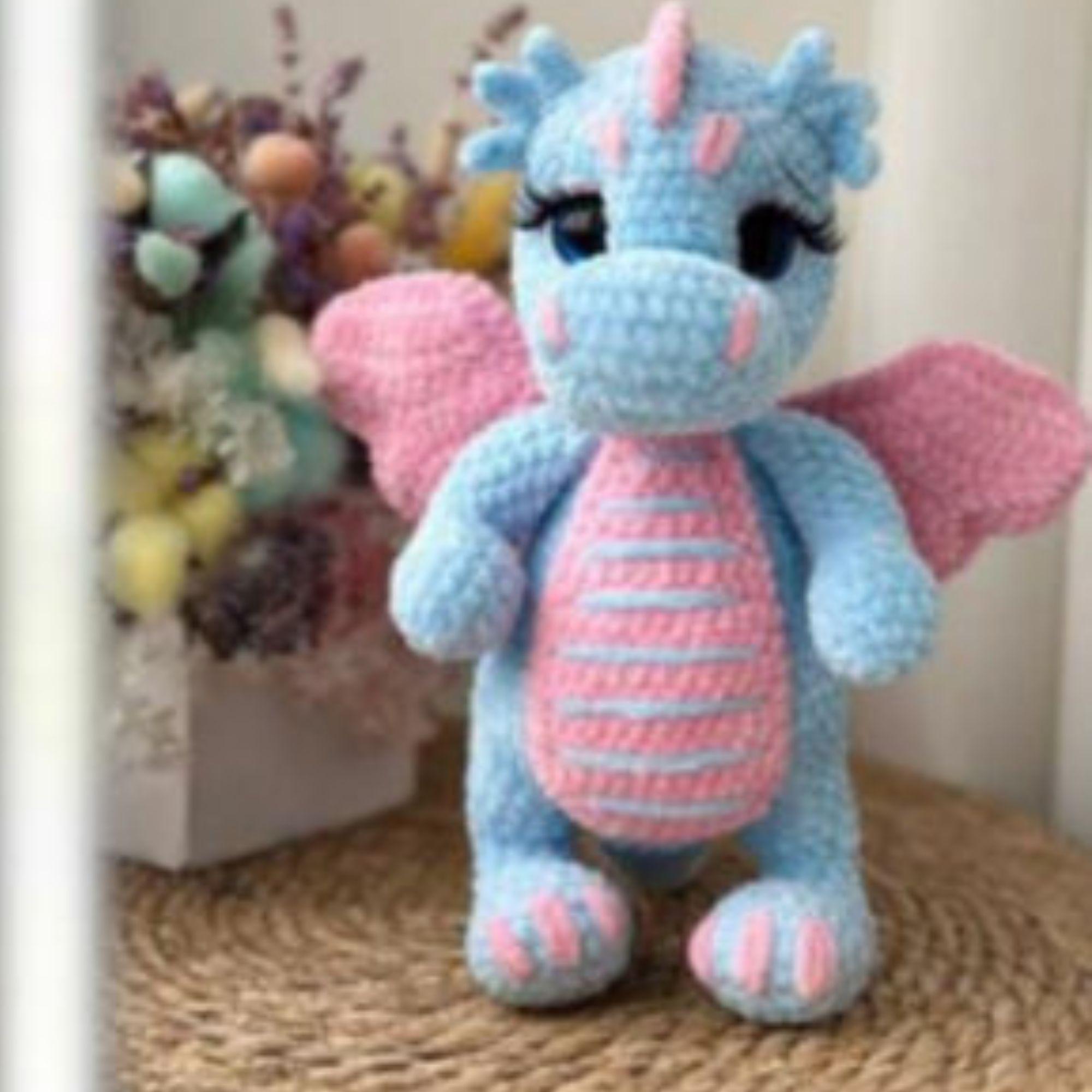 Crochet Dragon Toy Pattern PDF - Easy Amigurumi Dragon Crochet for Kids ...