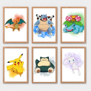 POKEMON POSTER VIDEO Game Artwork 6 Piece Wall Art Japanese - Etsy