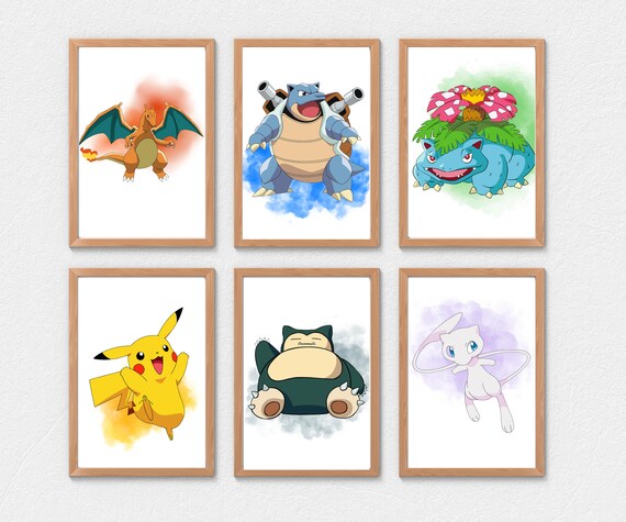 POKEMON POSTER VIDEO Game Artwork 6 Piece Wall Art Japanese - Etsy