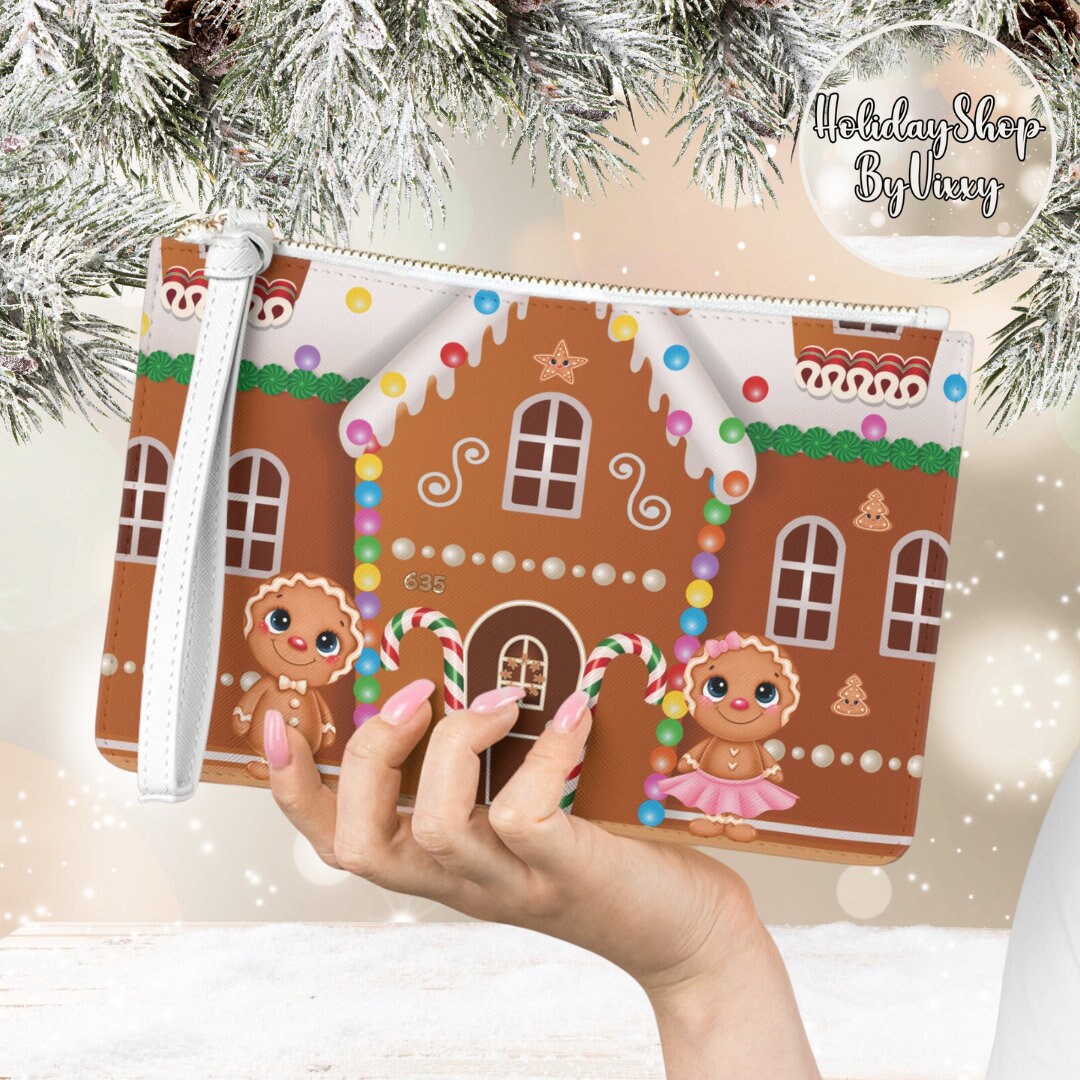 Gingerbread House Clutch Bag 9.45 in X 6.57 In, Vegan Leather ...
