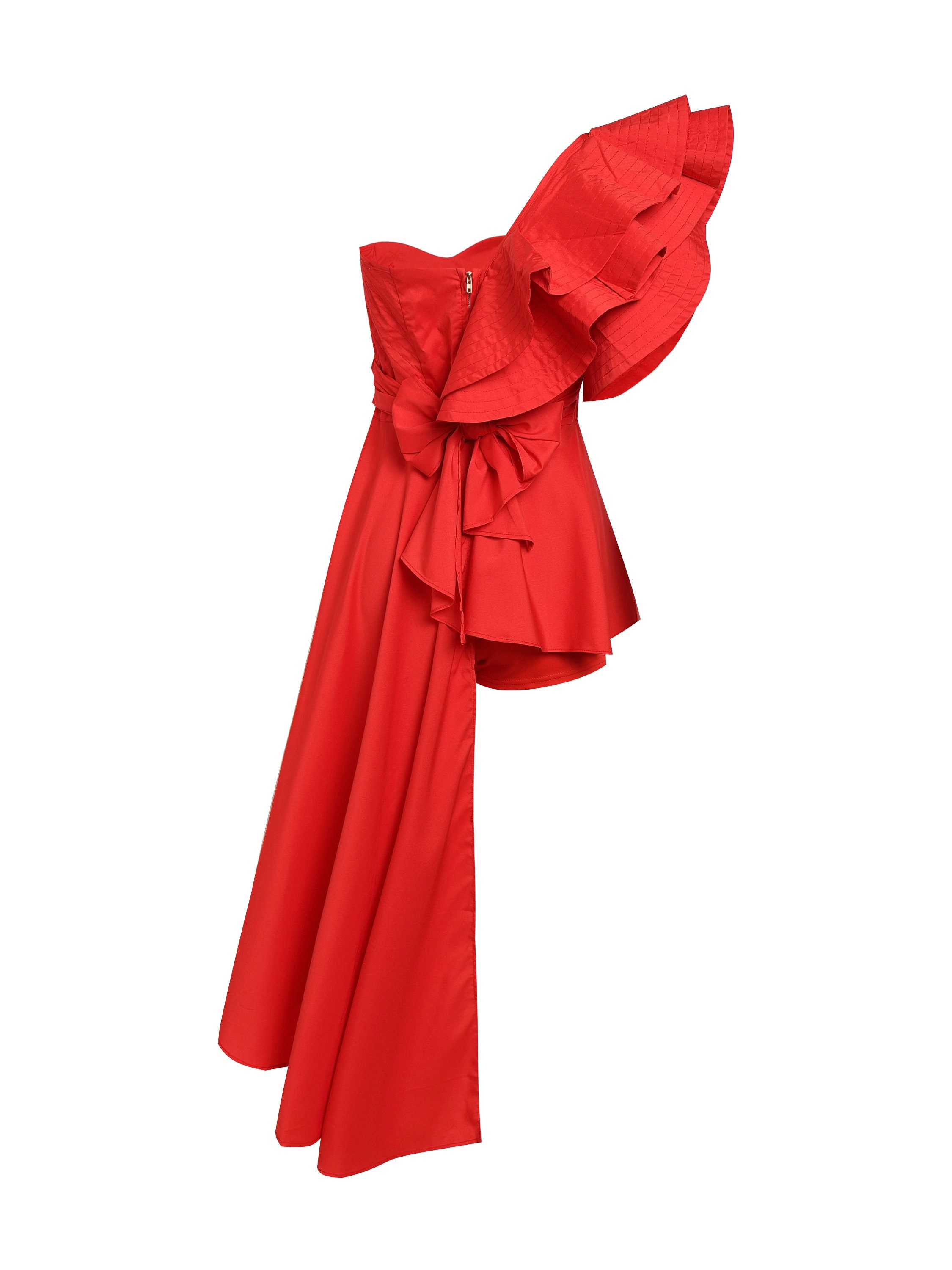 Custom Blackpink Jennie Solo Red One Shoulder High Low Dress - Etsy