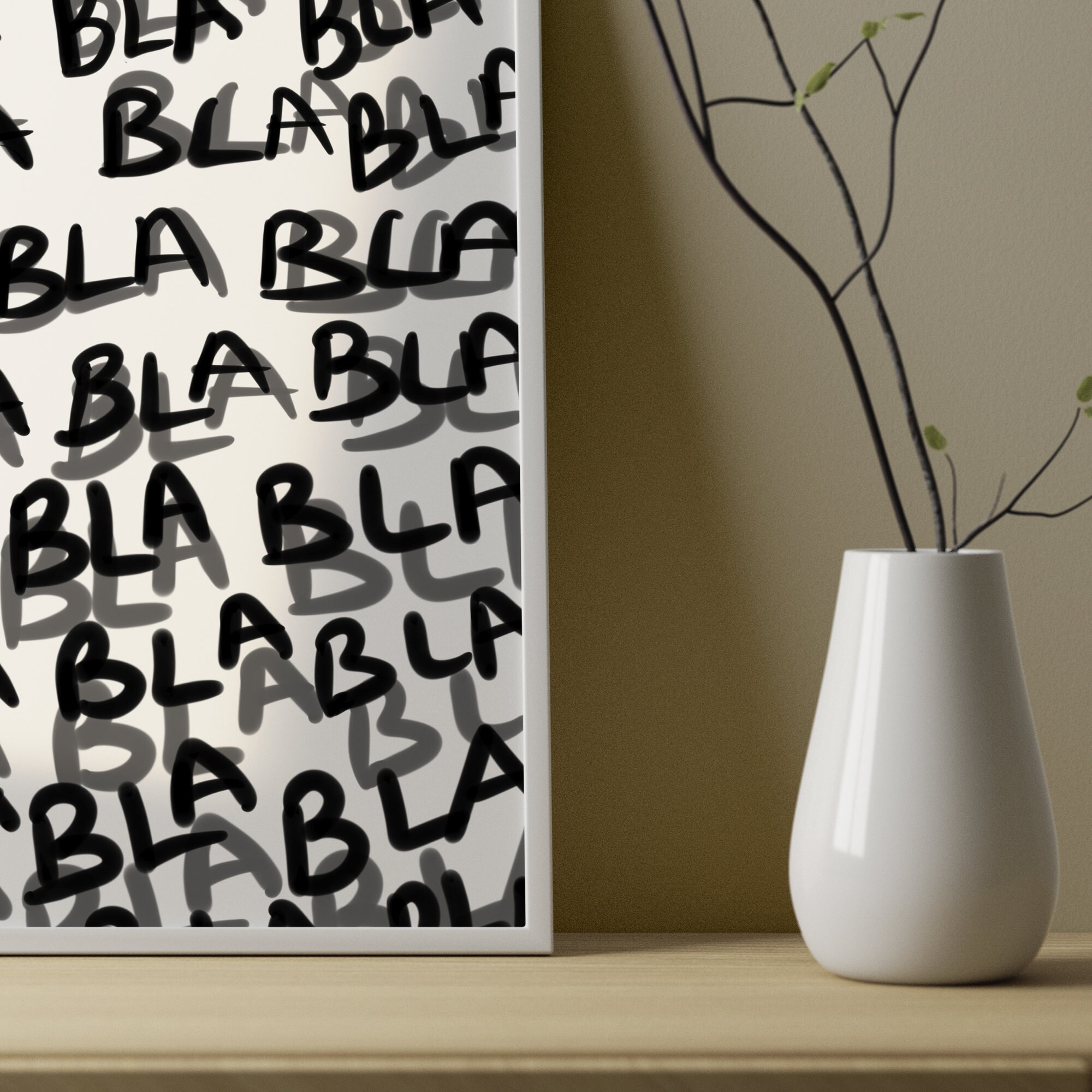 Blabla Printable Wall Art Modern Decor Typography Wall - Etsy