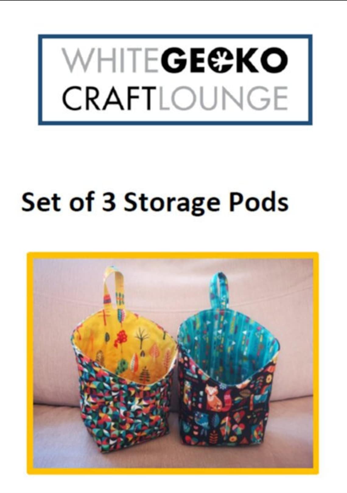 Set of 3 Storage Pods Digital Pattern by White Gecko Craft Lounge - Etsy