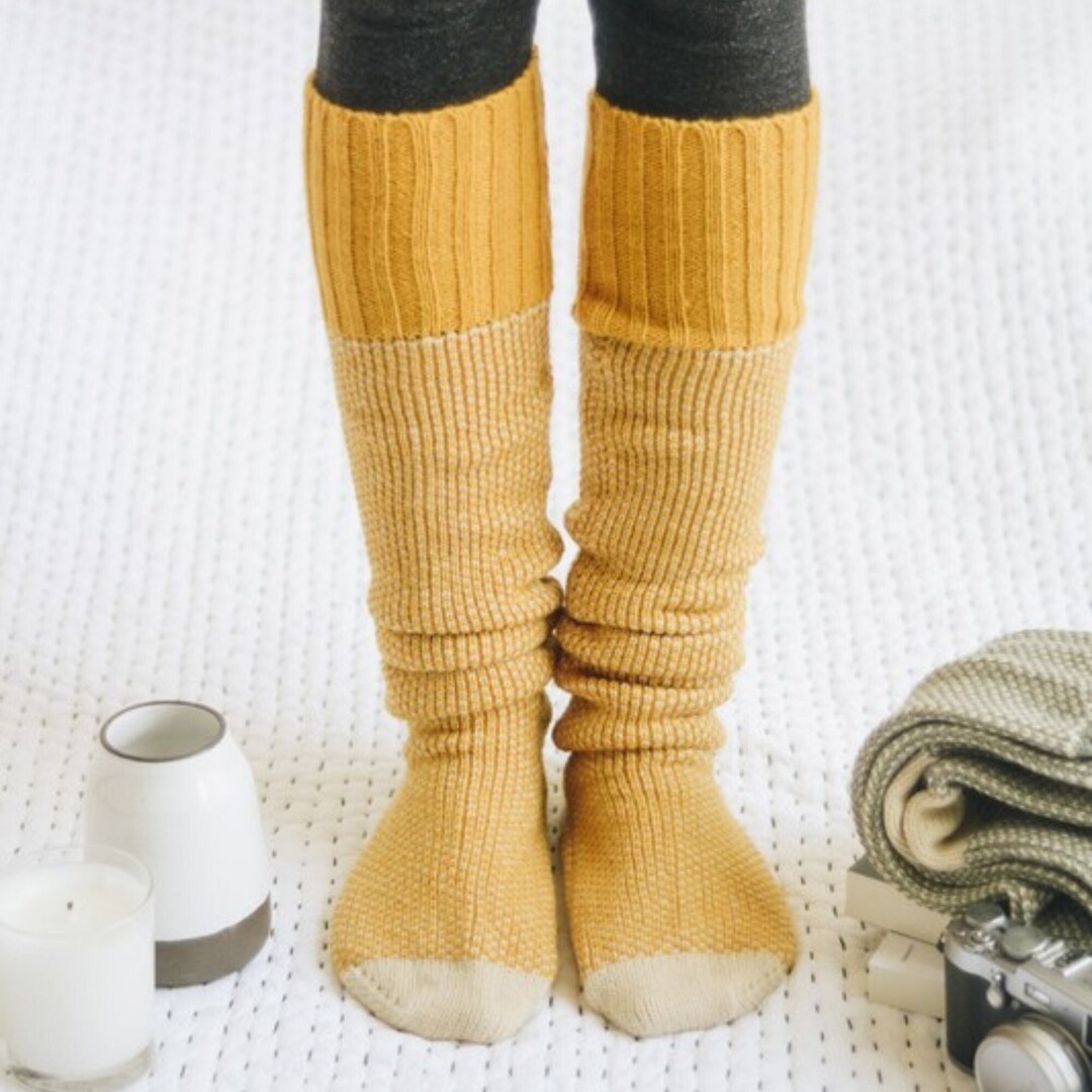 Women's Knitted Lounge Socks/ Knee High Socks - Etsy