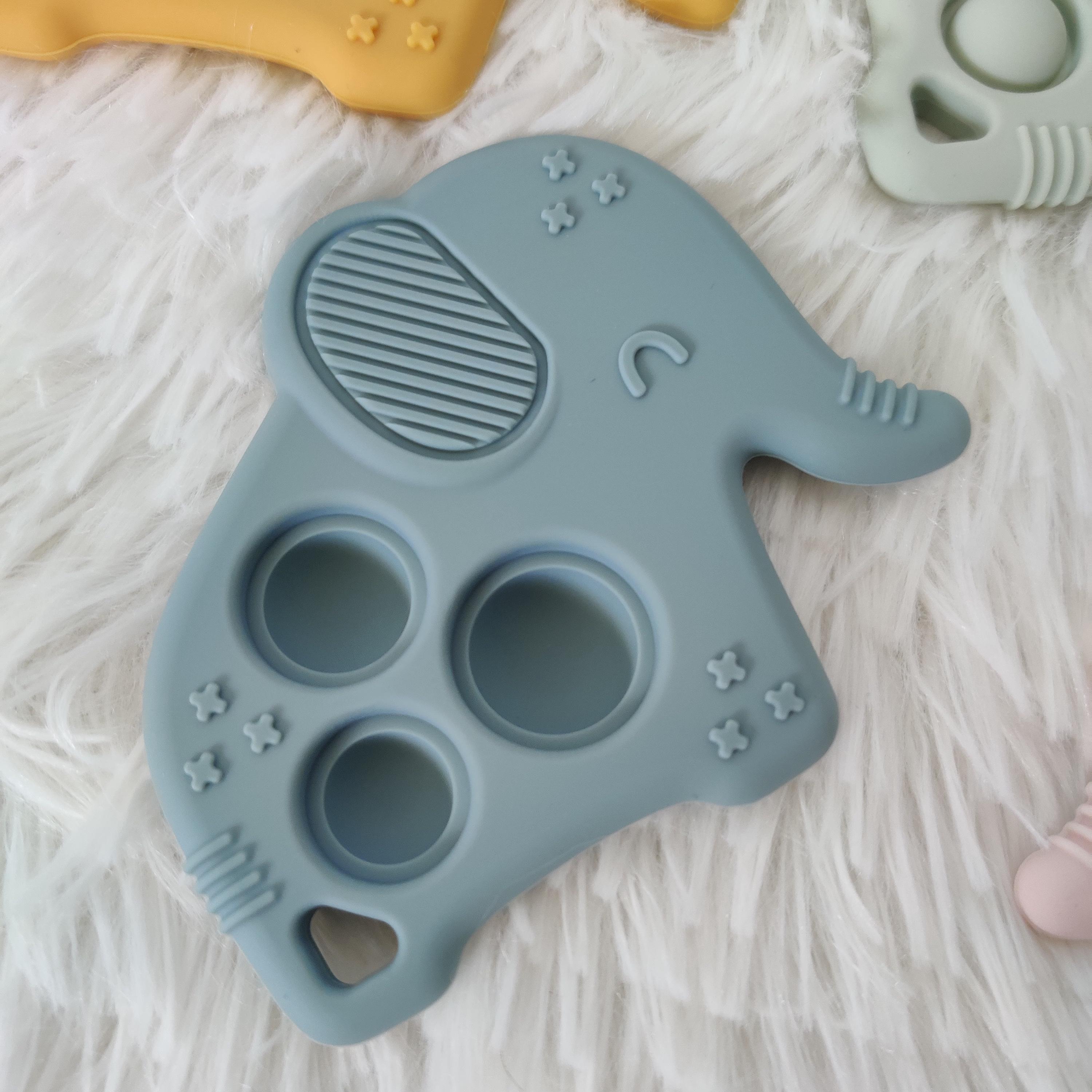 Elephant Silicone Baby Teether: Sensory Pop It Toy - Etsy