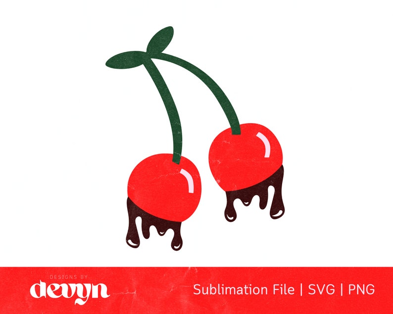 Dripping Cherry SVG PNG Sublimation File - Etsy