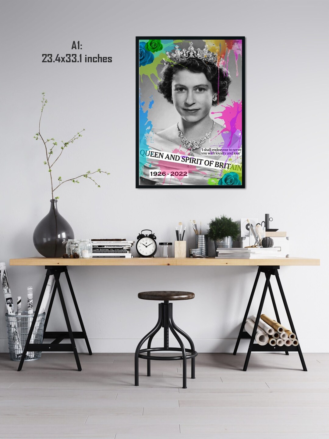 Queen Elizabeth Wall Art - Etsy UK