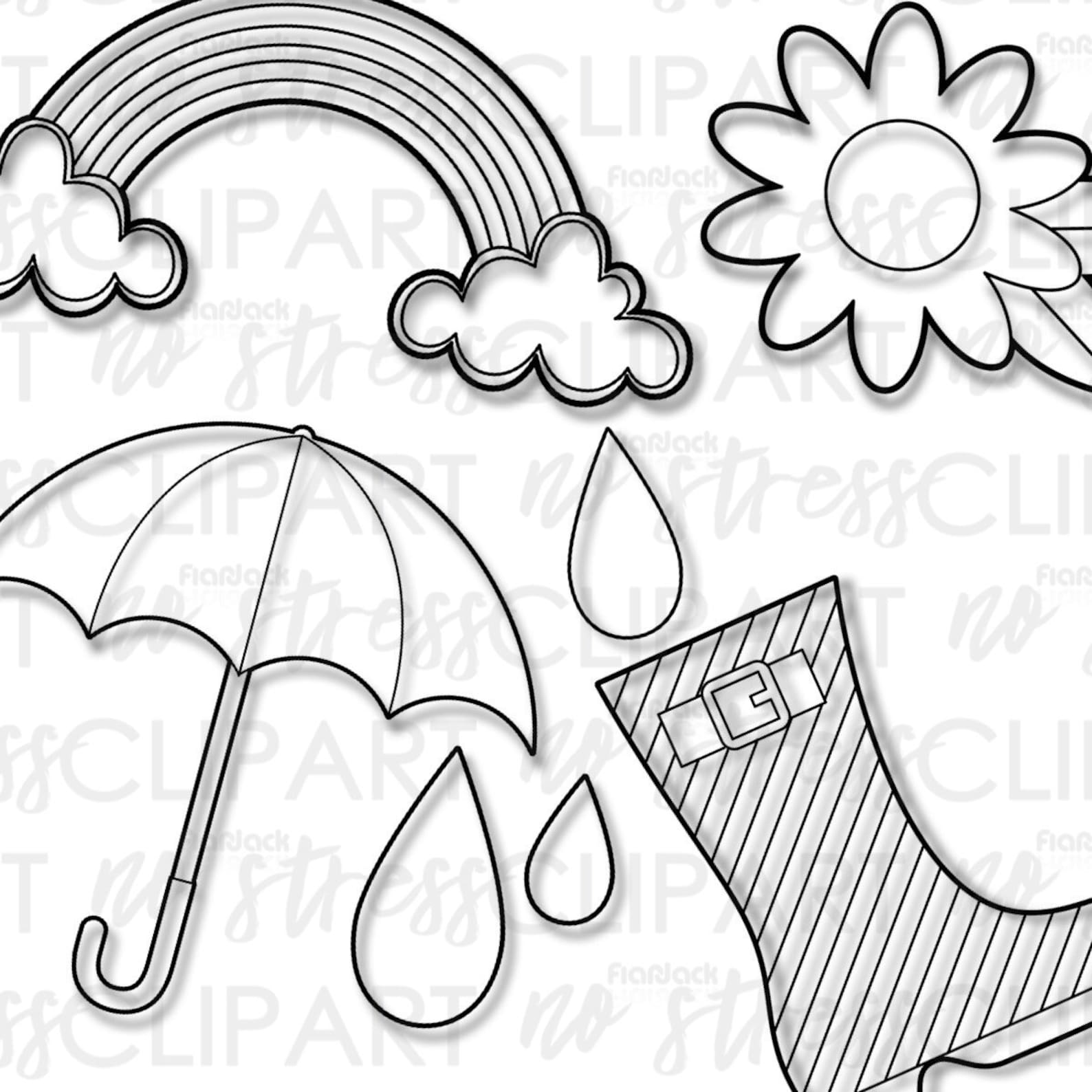 Spring Showers Clip Art (digital Use Ok!) - Etsy