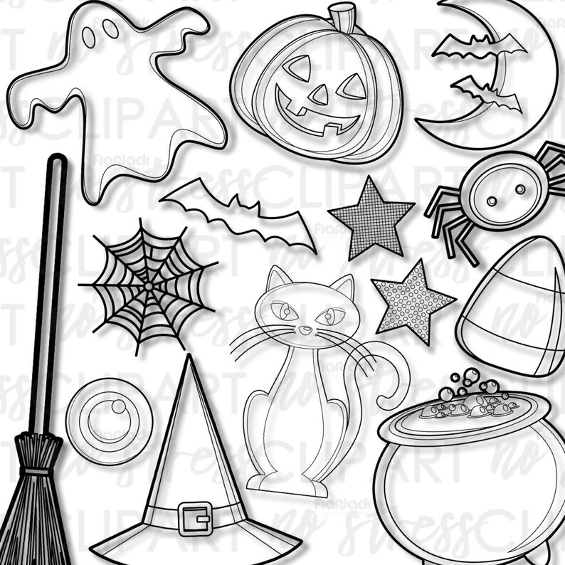 Halloween Set 1 Clip Art (digital Use Ok!) - Etsy