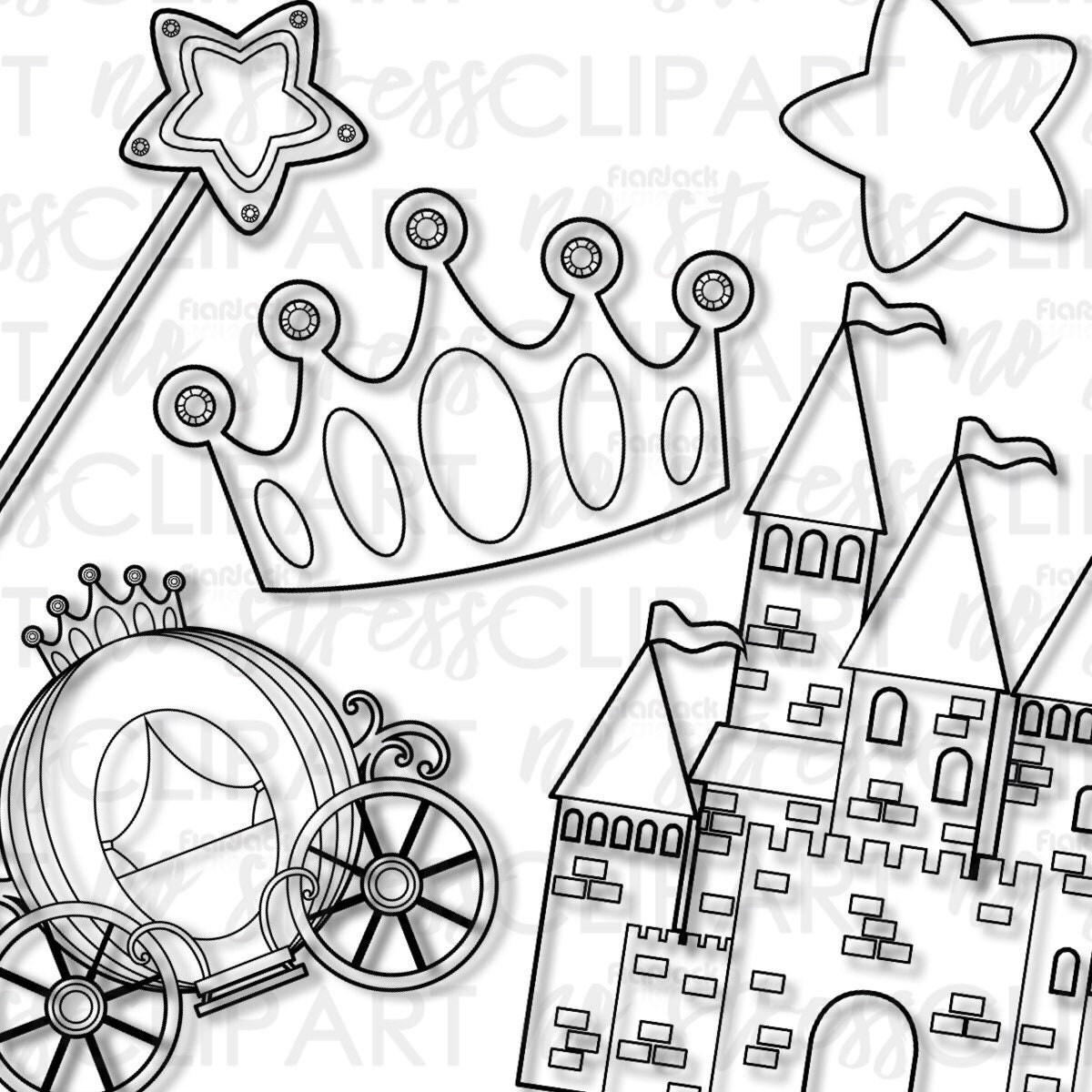 Fairytale Princess Clip Art (digital Use Ok!) - Etsy