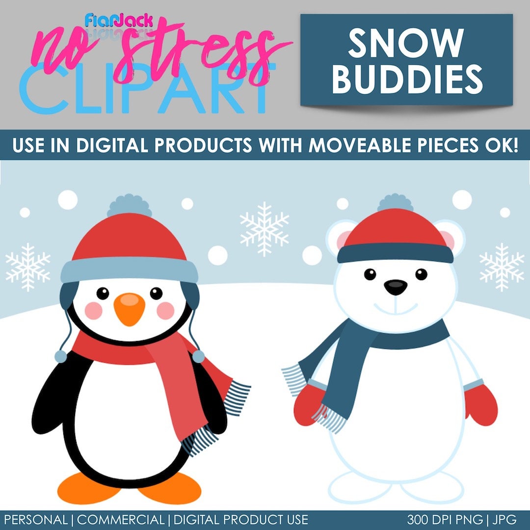 Snow Buddies Clip Art (digital Use Ok!) - Etsy