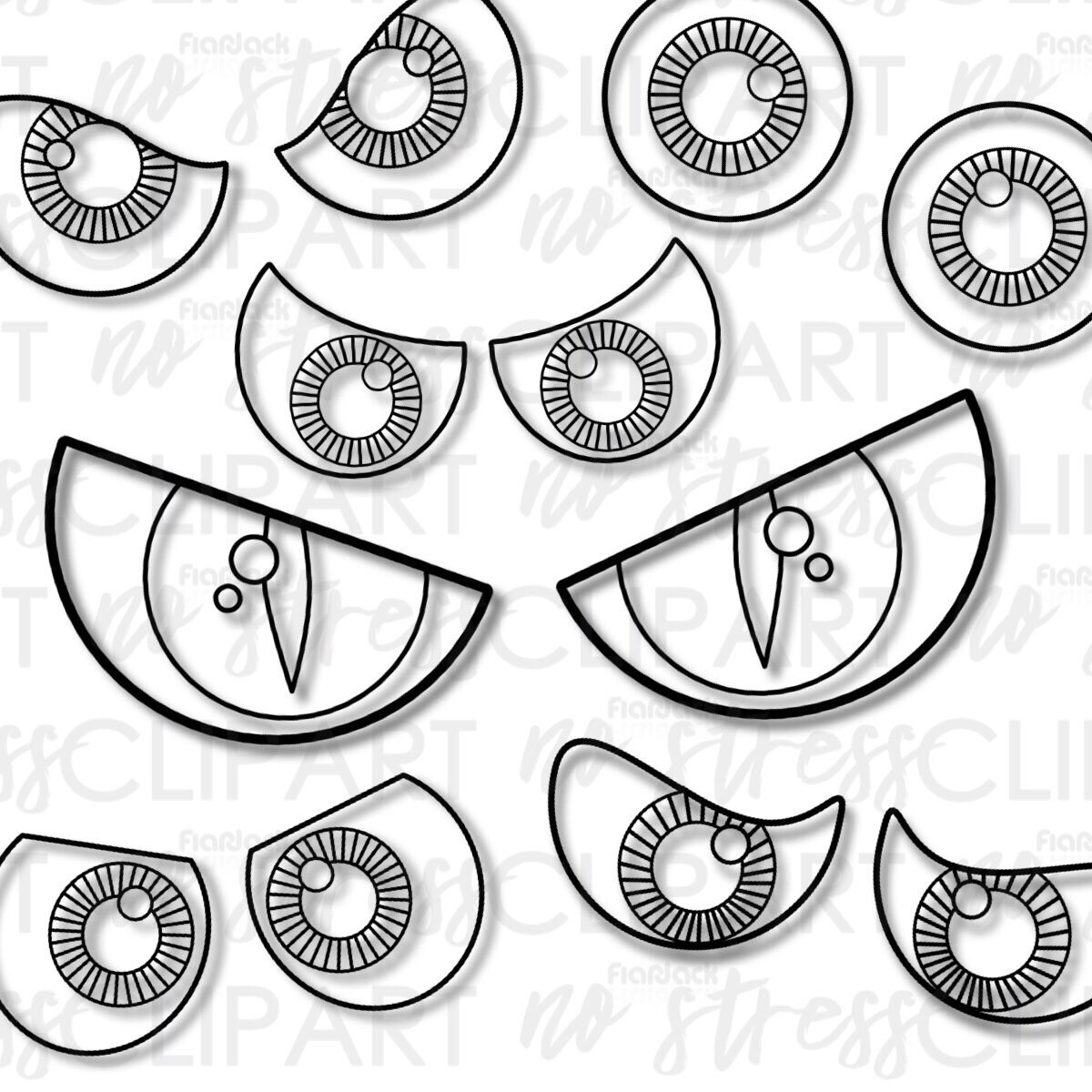 Halloween Spooky Eyes Clip Art (digital Use Ok!) - Etsy