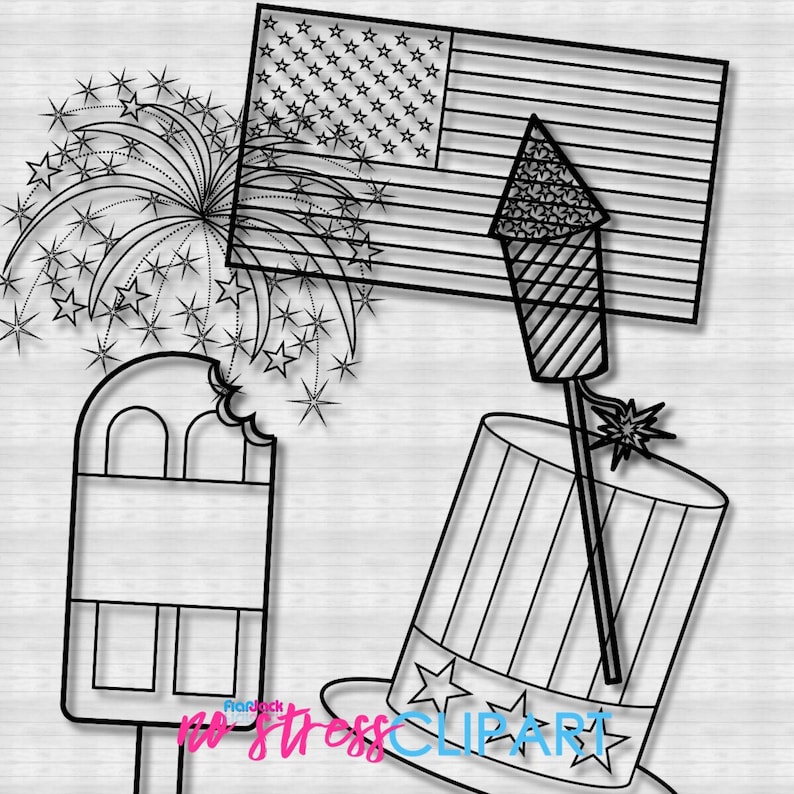 4th of July Clip Art Set 1 digital Use Ok - Etsy