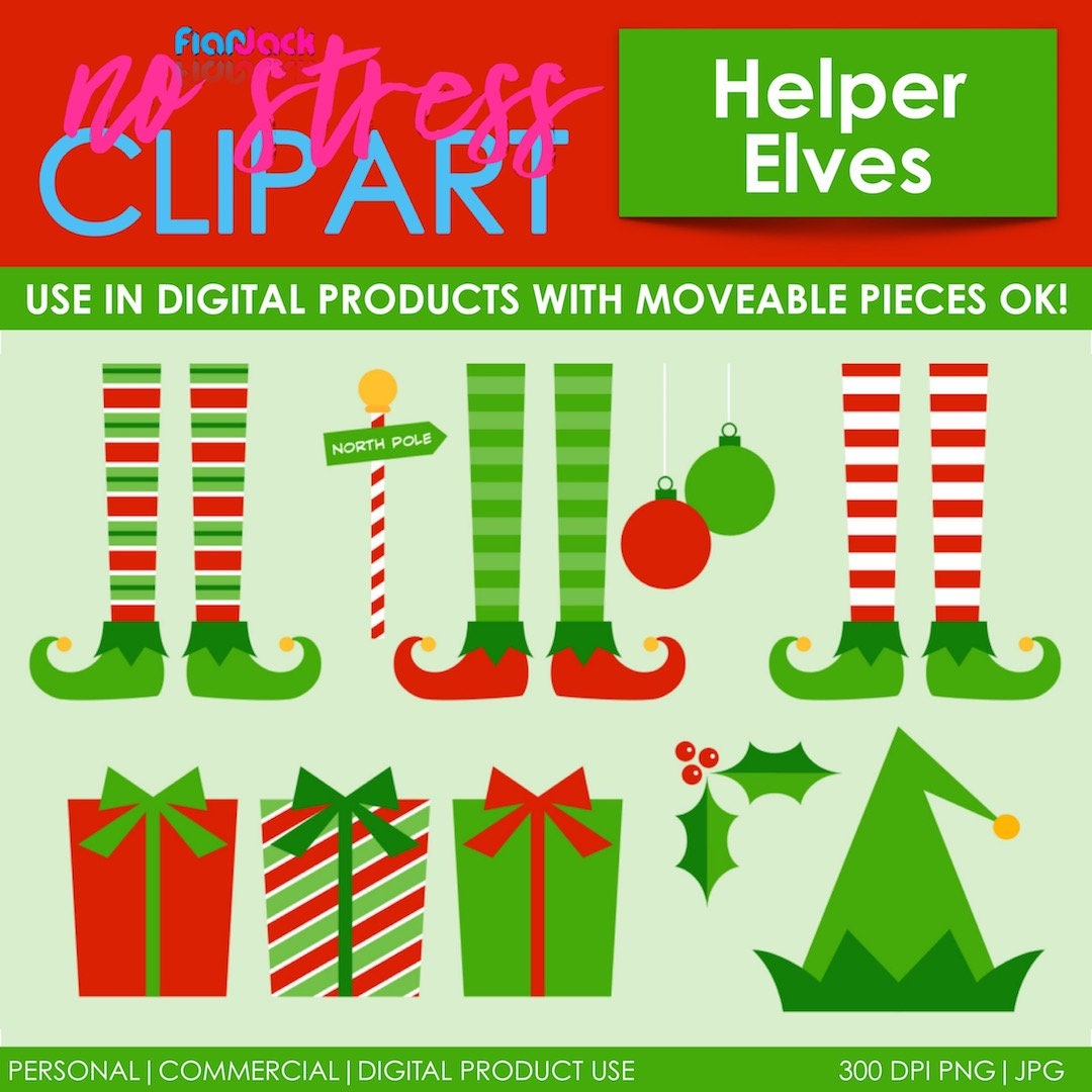 Santa's Elves Christmas Clip Art digital Use Ok - Etsy
