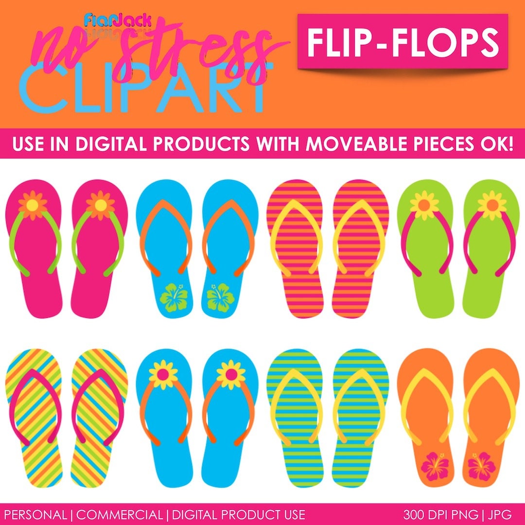 Flip-flops Clip Art (digital Use Ok!) - Etsy