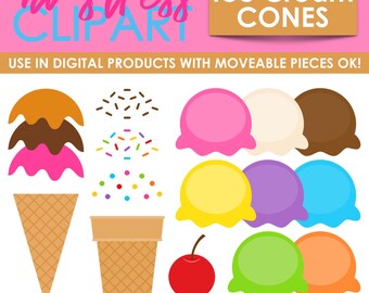Ice Cream Truck Treats (bright) Clip Art (digital Use Ok!) - Etsy