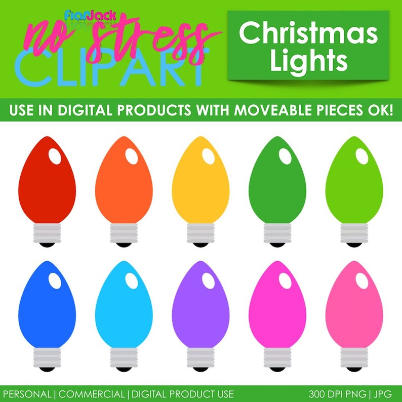 Christmas Light Bulbs Clip Art (digital Use Ok!) - Etsy