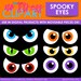Halloween Spooky Eyes Clip Art (digital Use Ok!) - Etsy