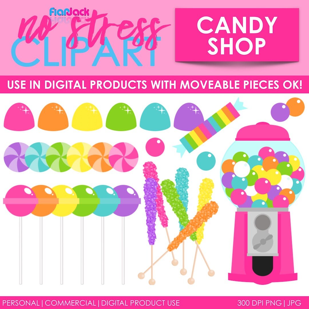 Candy Shop Clip Art Pink Set (digital Use Ok!) - Etsy