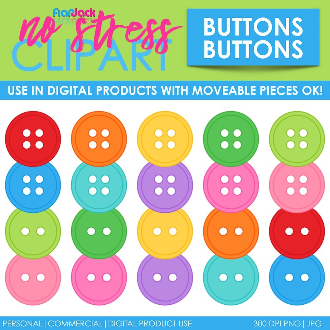 Buttons Clip Art (digital Use Ok!) - Etsy