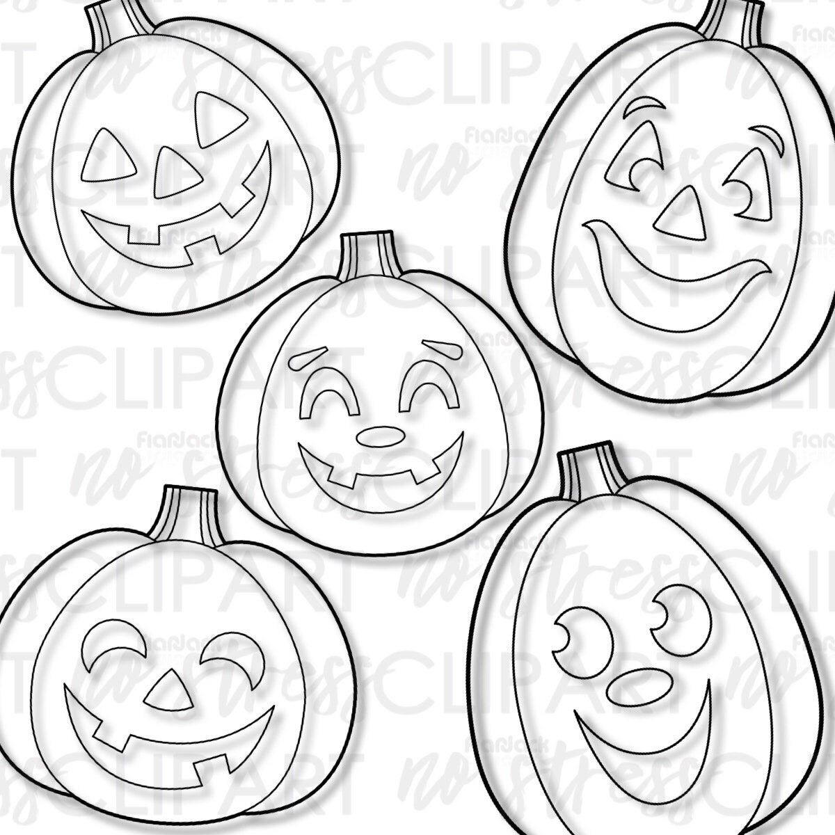Halloween Jack-o-lanterns Clip Art (digital Use Ok!) - Etsy