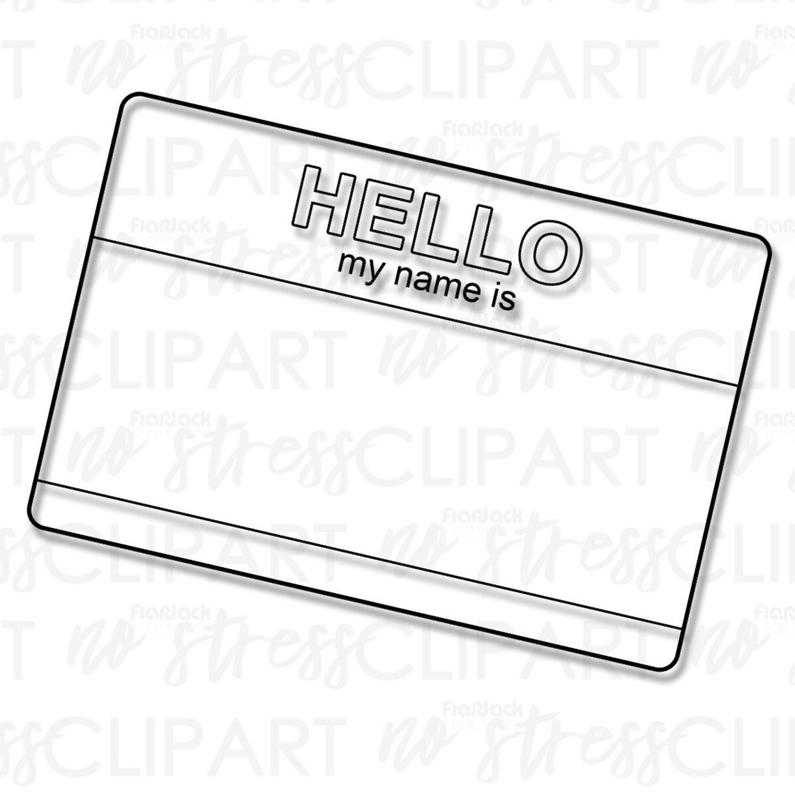 Hello Name Tags Clip Art (digital Use Ok!) - Etsy