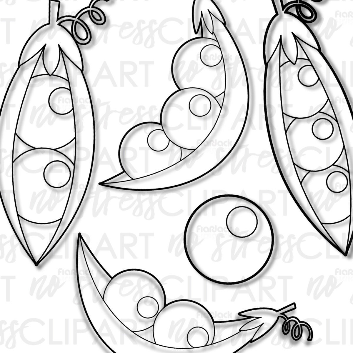 Peas in A Pod Clip Art digital Use Ok - Etsy