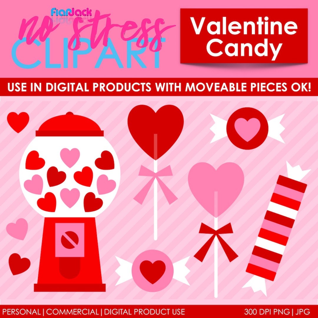 Valentine Candy Clip Art digital Use Ok - Etsy