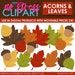 Fall Leaves Acorns Clip Art (digital Use Ok!) - Etsy