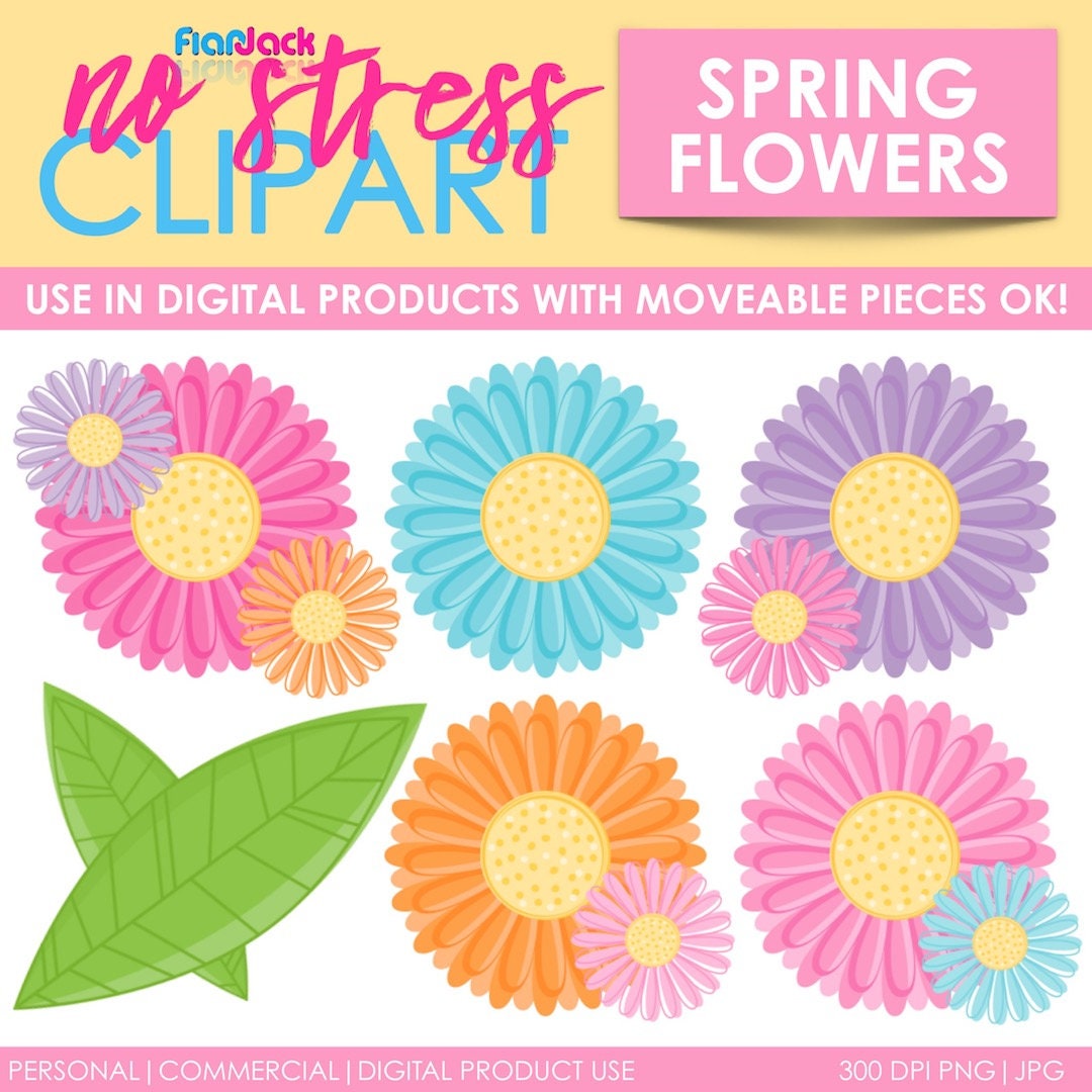 Spring Flowers Clip Art (digital Use Ok!) - Etsy