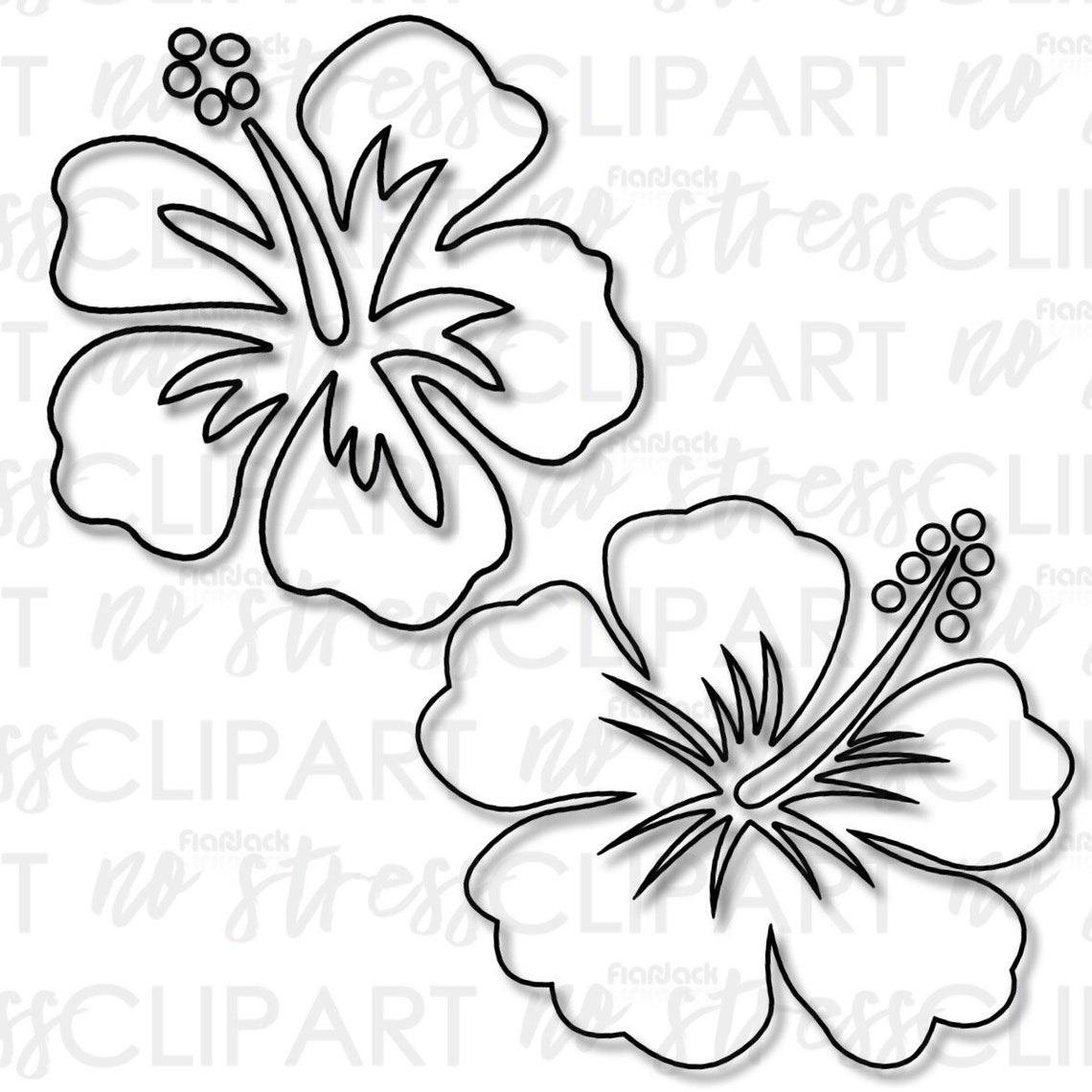 Tropical Flowers Clip Art digital Use Ok - Etsy