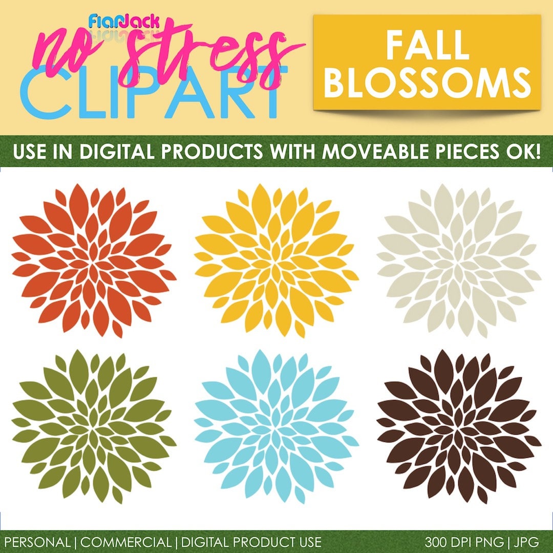 Fall Flowers Clip Art digital Use Ok - Etsy