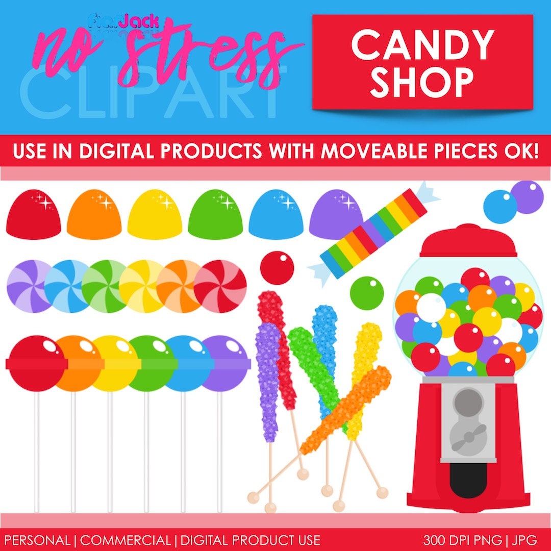 Candy Shop Clip Art Red Set (digital Use Ok!) - Etsy