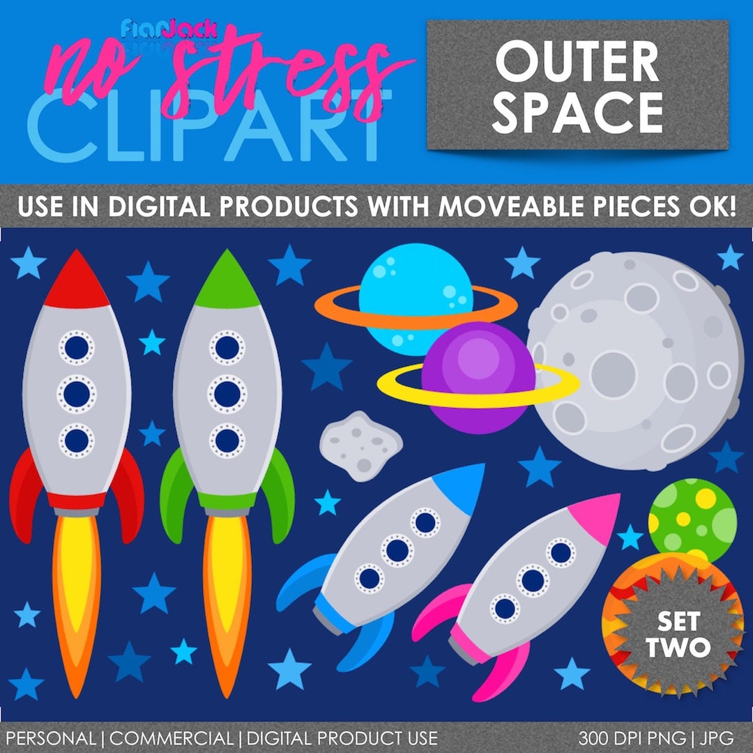Outer Space Rockets Clip Art (digital Use Ok!) - Etsy