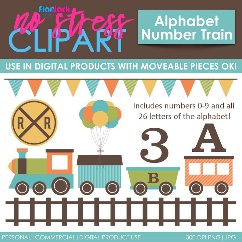 Alphabet Number Train Blue Set (digital Use Ok!) - Etsy