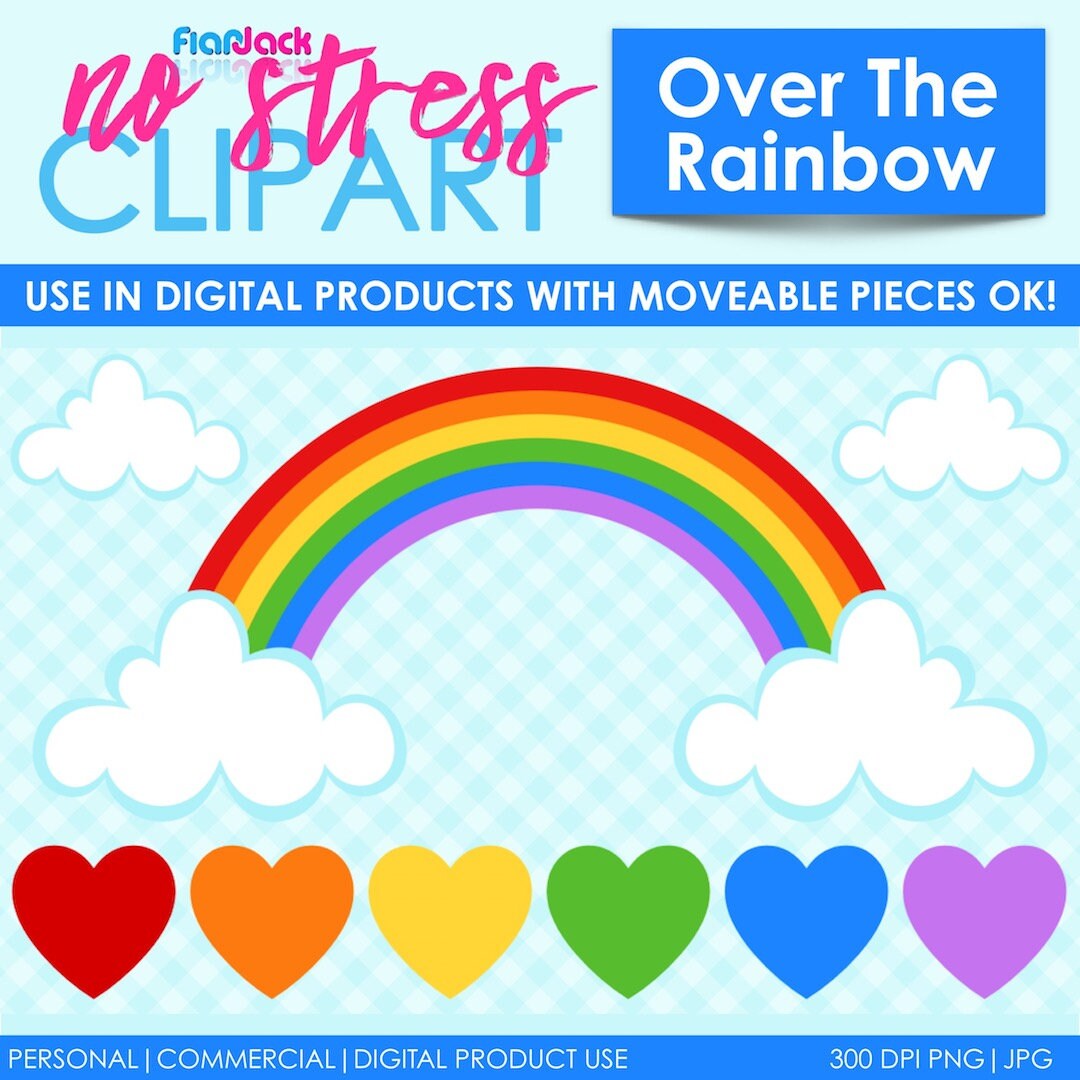 Over the Rainbow Clip Art (digital Use Ok!) - Etsy