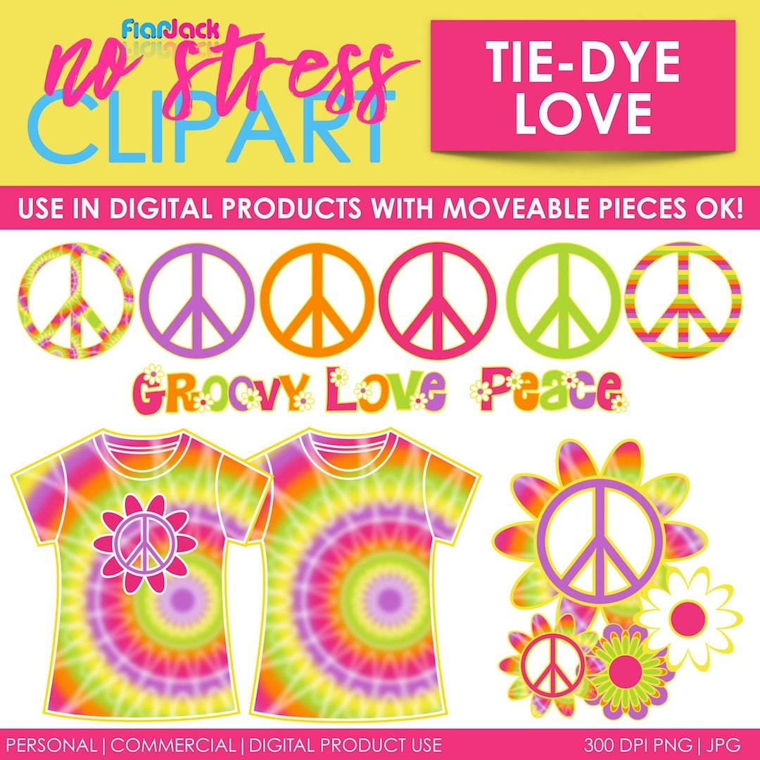 Tie Dye Peace Shirts Clip Art (digital Use Ok!) - Etsy