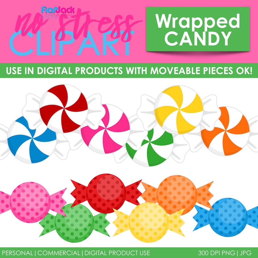 Wrapped Candy Clip Art (digital Use Ok!) - Etsy