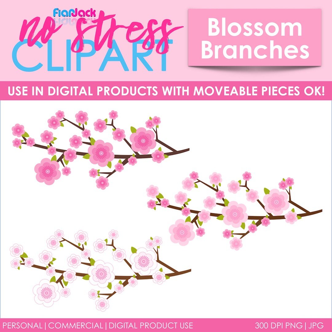 Blossom Branches Flower Clip Art (digital Use Ok!) - Etsy