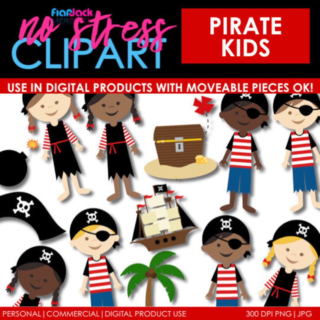 Pirate Kids Clip Art (digital Use Ok!) - Etsy