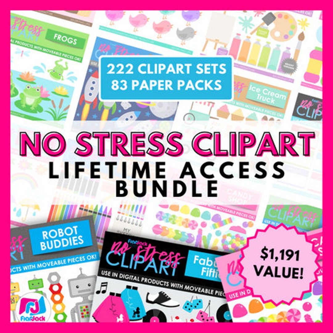 No Stress Mega Clipart Lifetime Access Bundle - Etsy