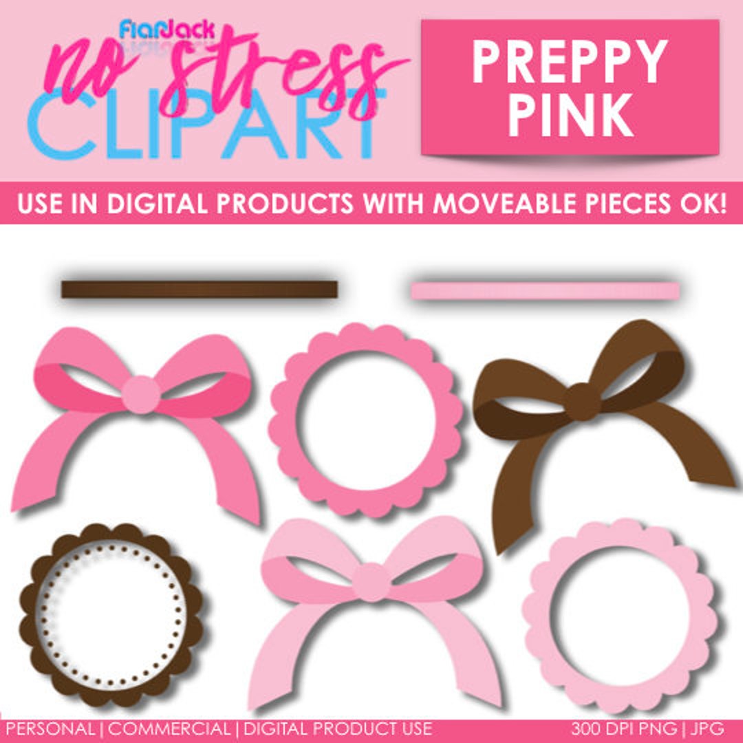 Preppy Pink Design Elements (digital Use Ok!) - Etsy