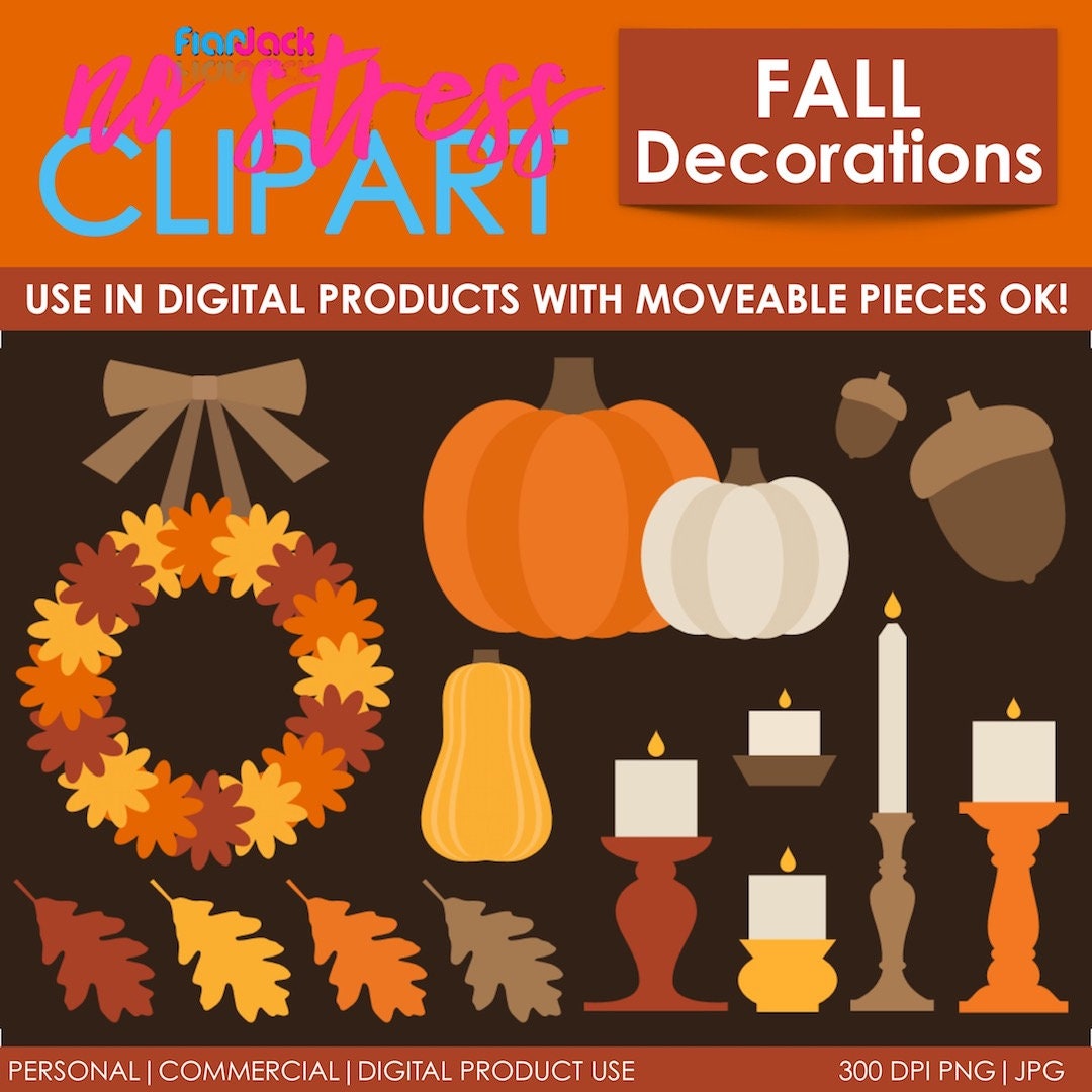 Fall Decorations Clip Art digital Use Ok - Etsy