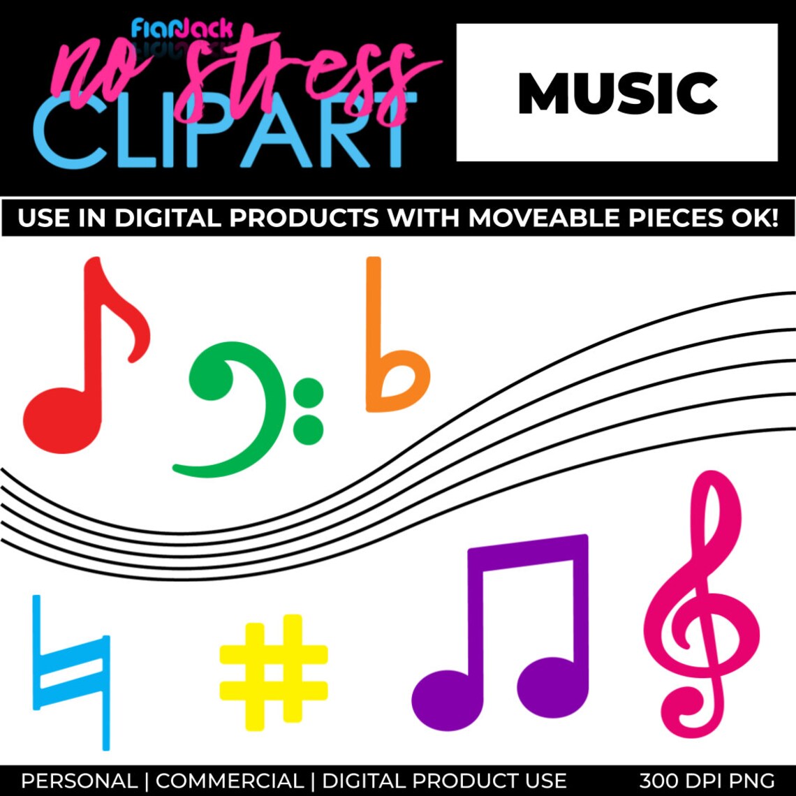 Music Symbols Clip Art (digital Use Ok!) - Etsy
